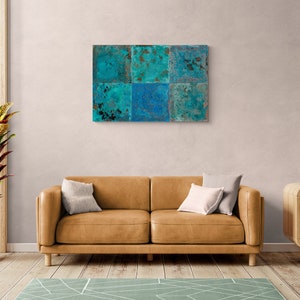 Contemporary Mixed Media Oxidized Copper Panels on Canvas Modern Home ...