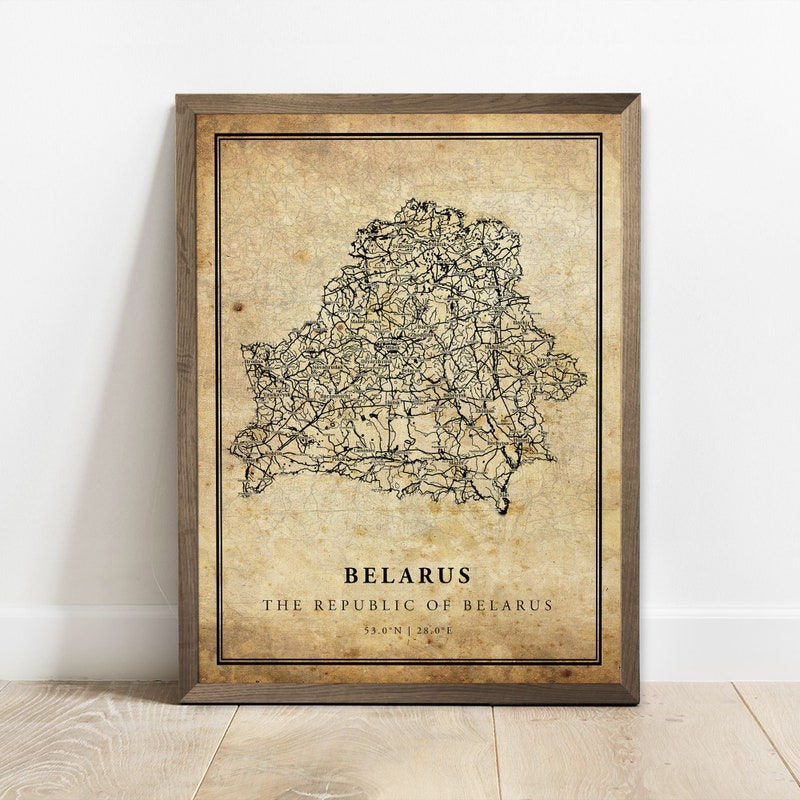 Wall Art Map Belarus - Etsy