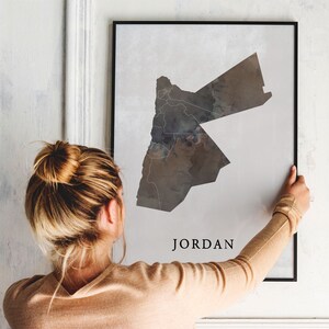 Jordan Vintage Style Map Print, Jordan Map Poster, Gift, Jordan Wall ...