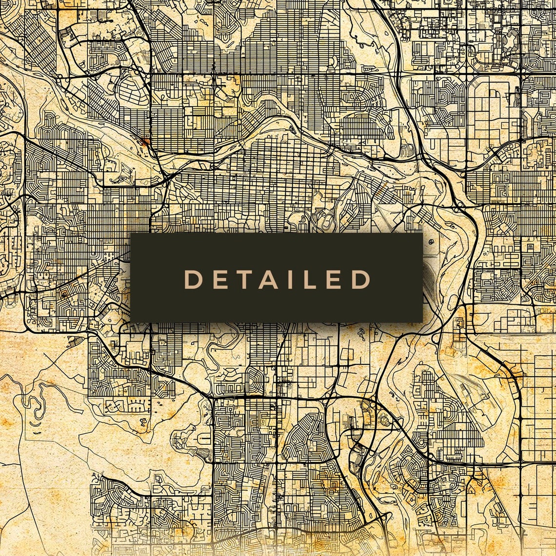 Calgary Vintage Map Poster Wall Art City Artwork Print - Etsy
