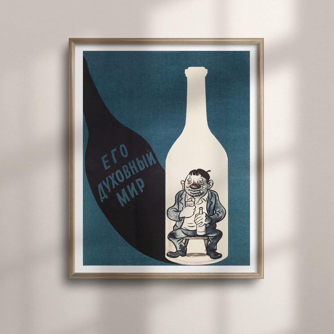 Soviet Anti-alcohol Art, Unique Kitchen Wall Decor, Russian Propaganda ...