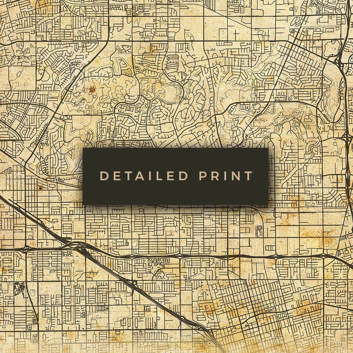 Fullerton Vintage Map Poster Wall Art City Artwork Print - Etsy