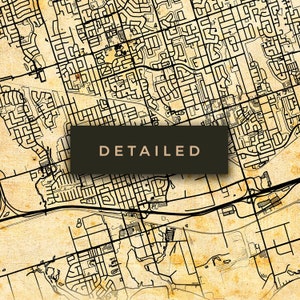 Whitby Vintage Map Poster Wall Art | City Artwork Print | Antique ...