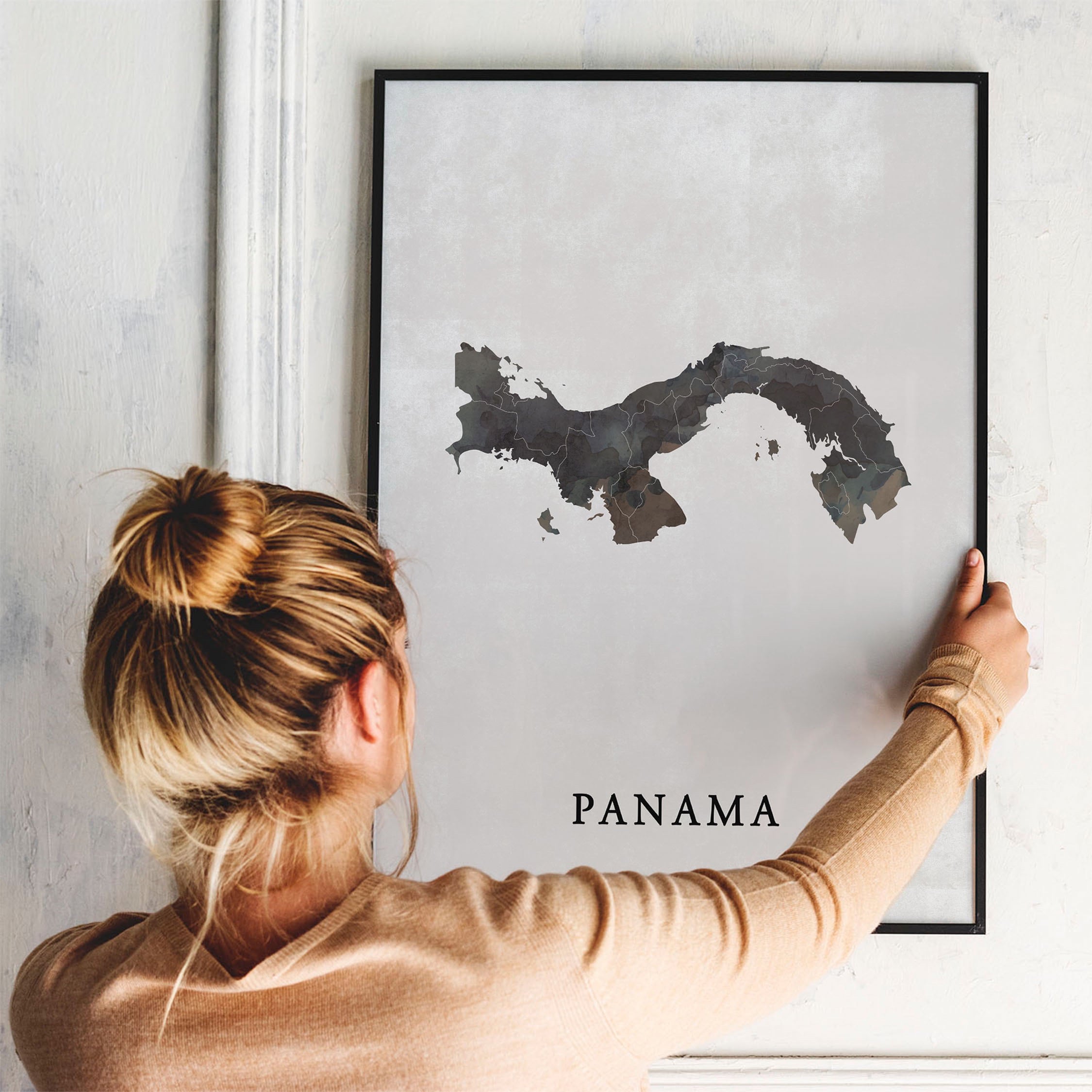 Panama Vintage Style Map Print Panama Map Poster Gift | Etsy