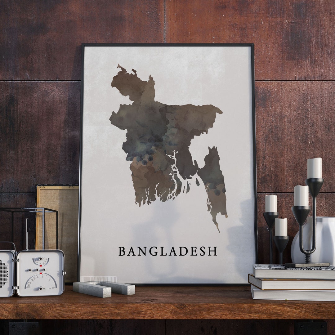 Bangladesh Vintage Style Map Print, Bangladesh Map Poster, Gift ...