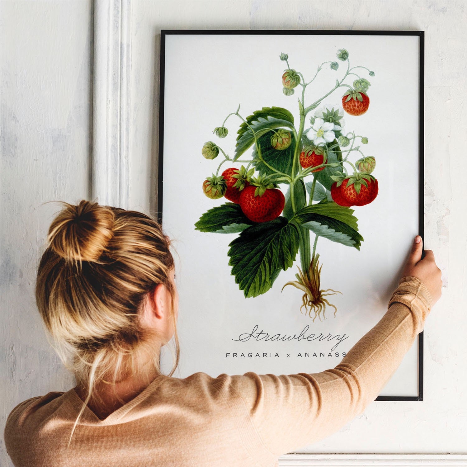 Strawberry Print Vintage Kitchen Poster Wall Art Decor | Etsy