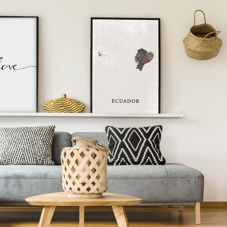 Ecuador Vintage Style Map Print Ecuador Map Poster Gift | Etsy