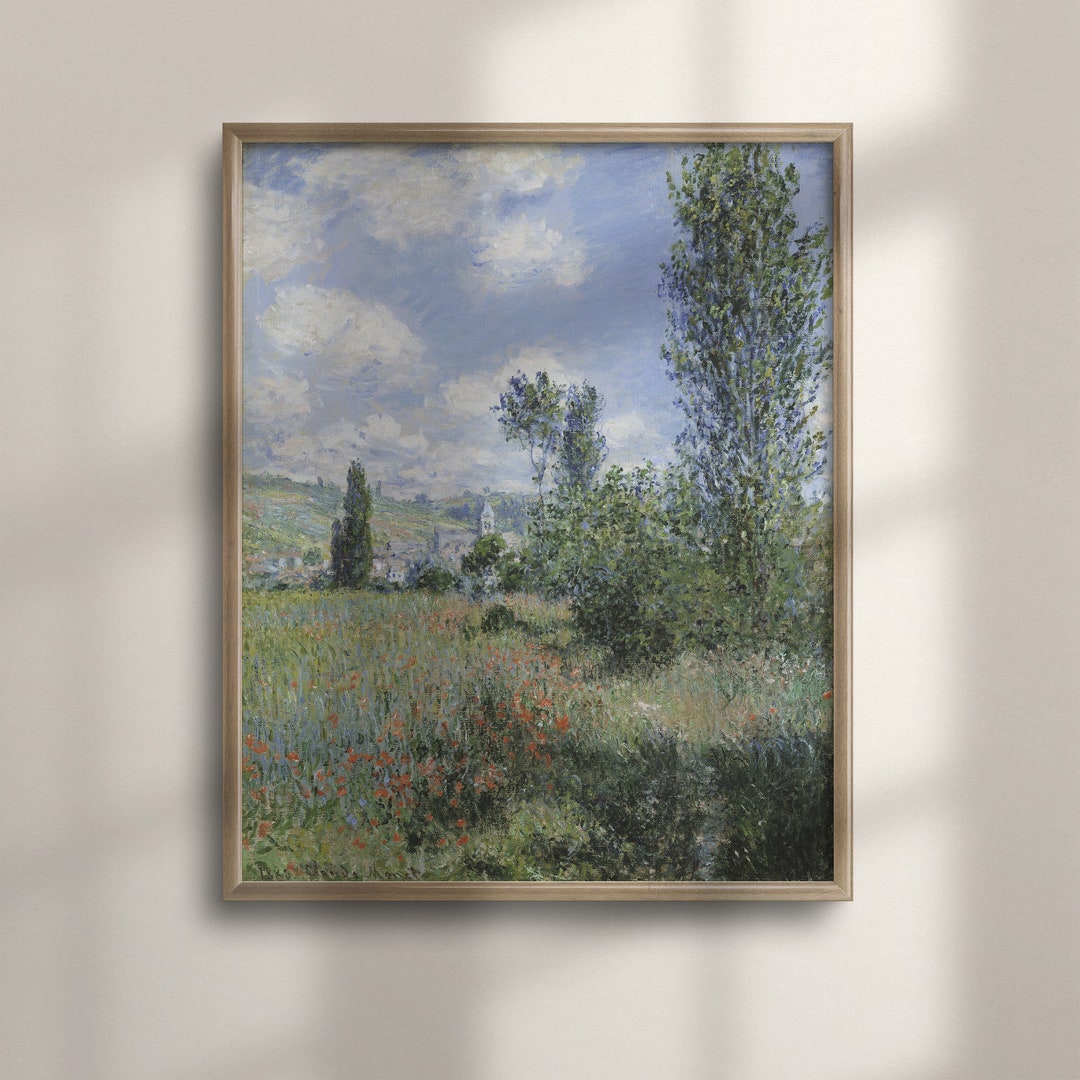 Monet "view of Vétheuil" Print: Vintage Impressionism Art Poster - Etsy