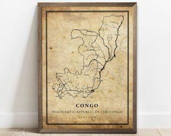 Congo Map Wall Art - Etsy