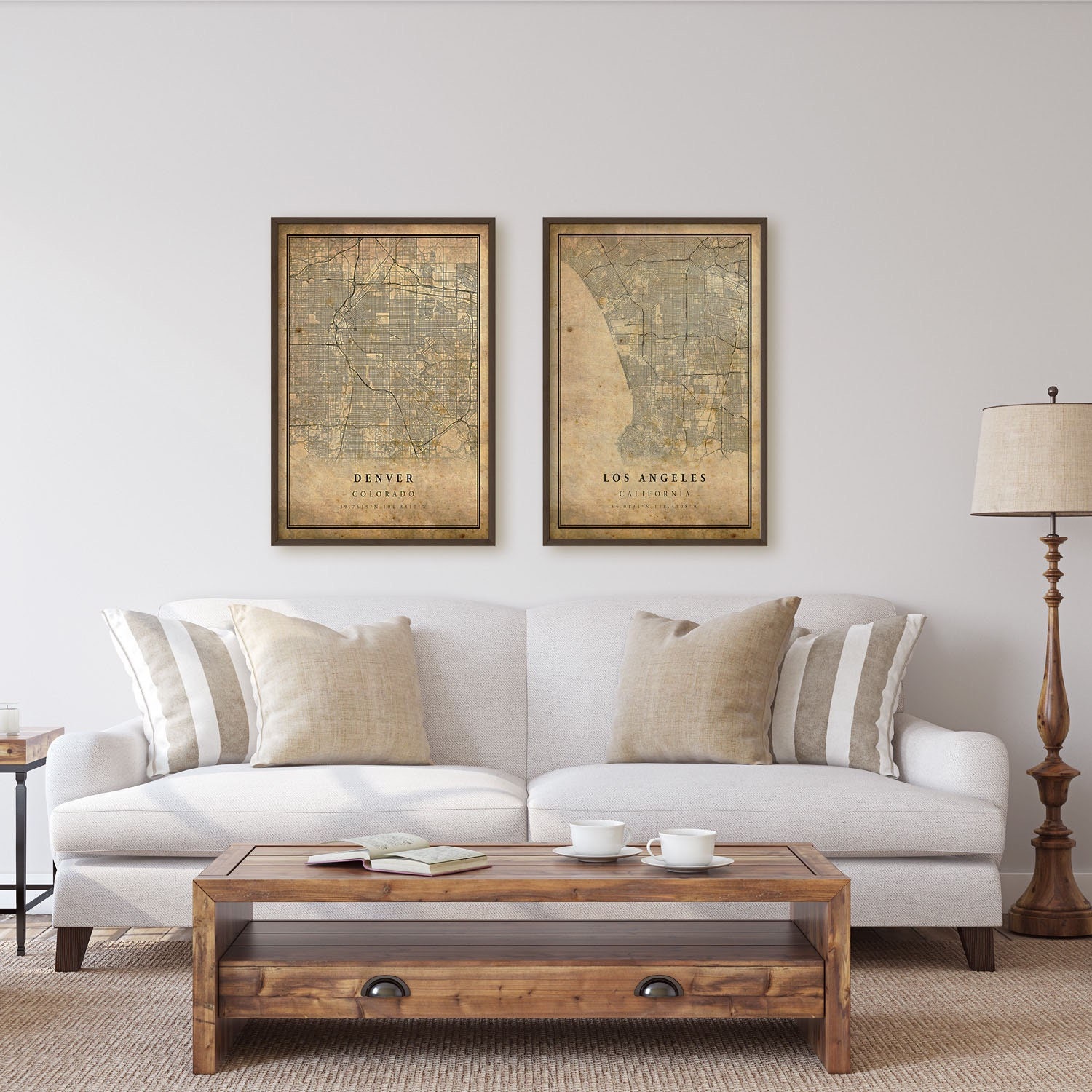 Denver Vintage Map Poster Wall Art City Artwork Print | Etsy