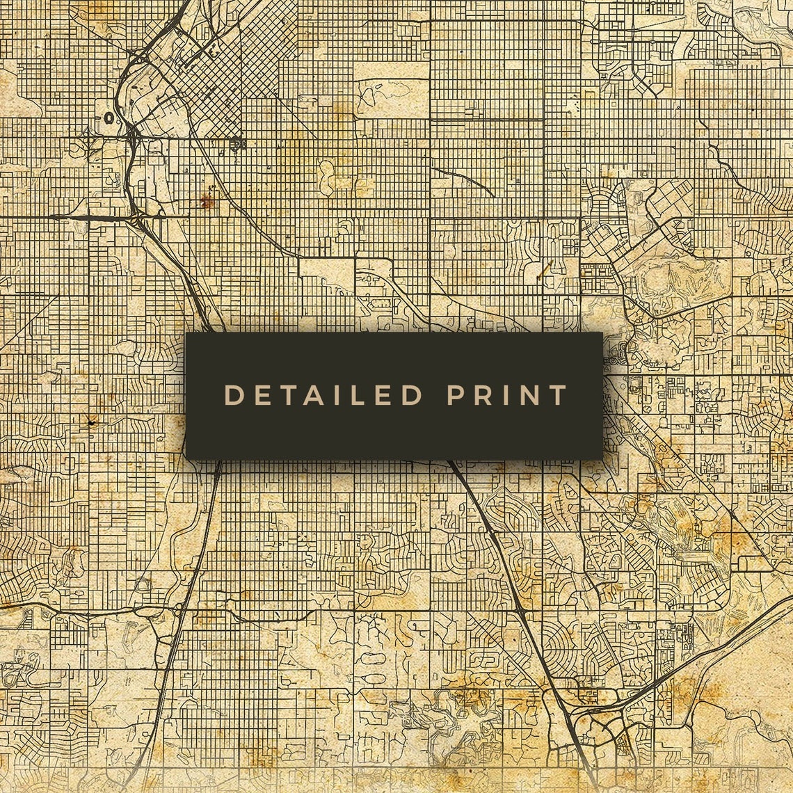 Denver Vintage Map Poster Wall Art City Artwork Print | Etsy