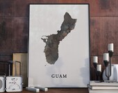 Guam Vintage Style Map Print Guam Map Poster Gift Guam Wall - Etsy