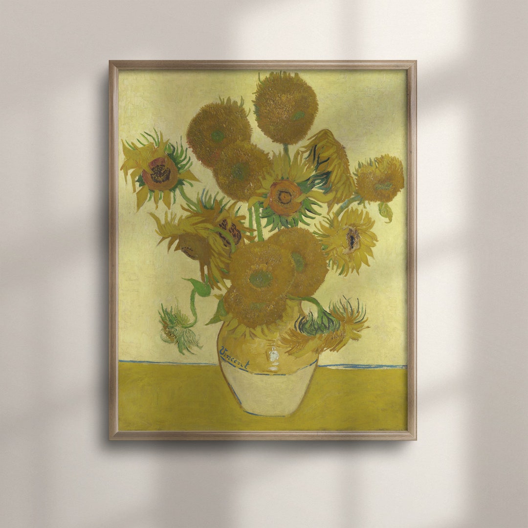 Vincent Van Gogh Sunflowers Fine Art Poster, Botanical Flower Print ...
