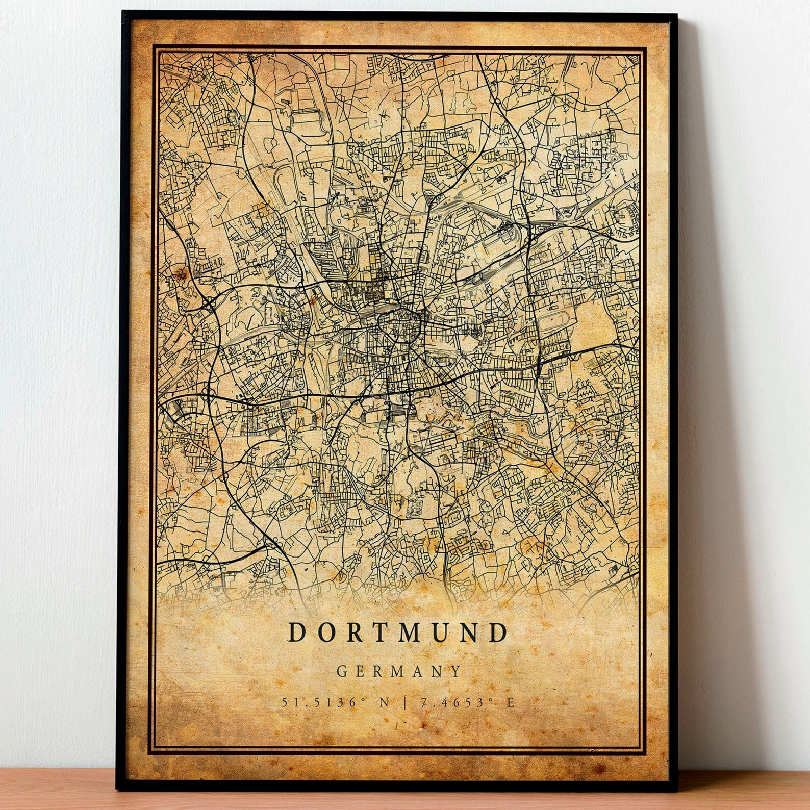 Dortmund Vintage Map Poster Wall Art City Artwork Print | Etsy