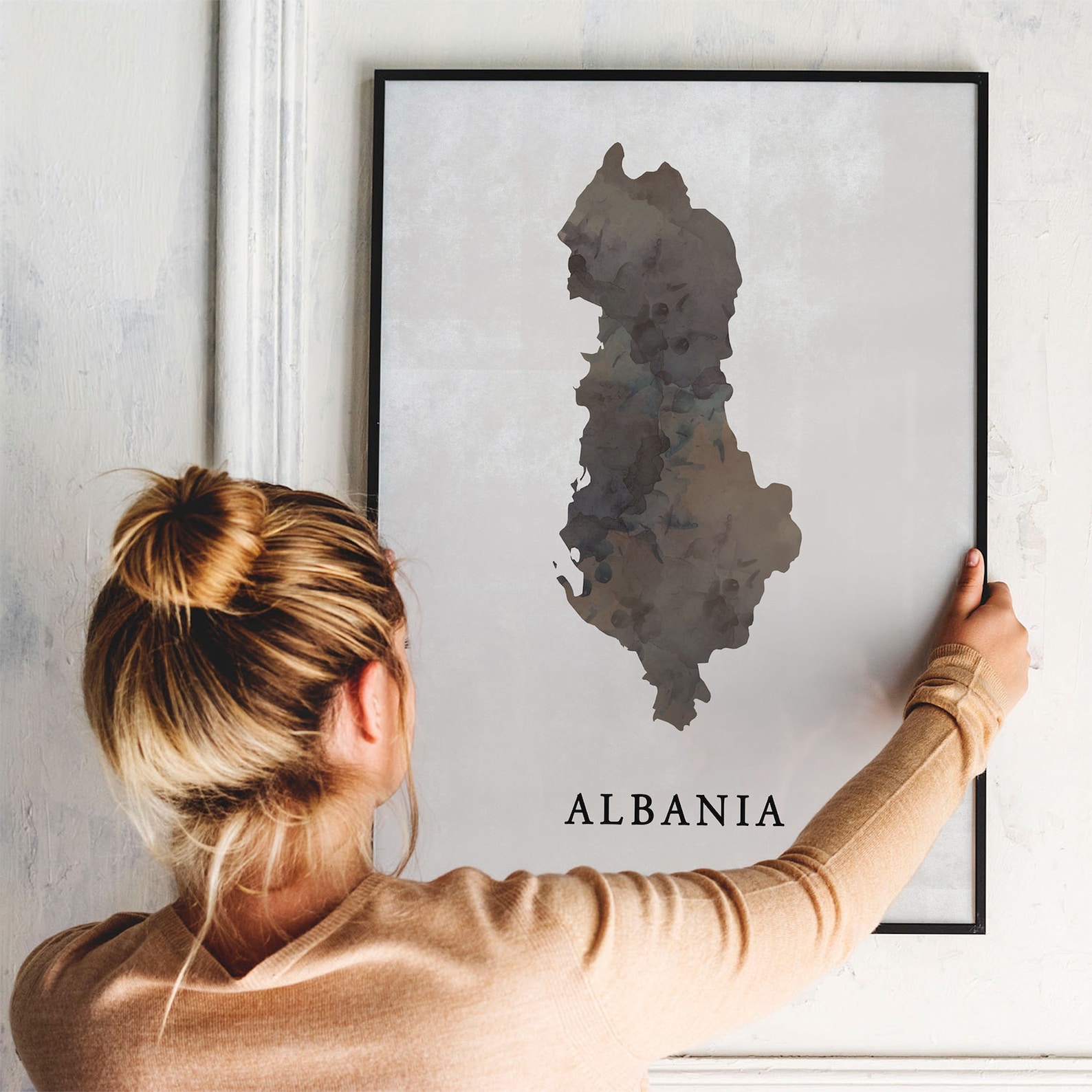 Albania Vintage Style Map Print Albania Map Poster Europe - Etsy