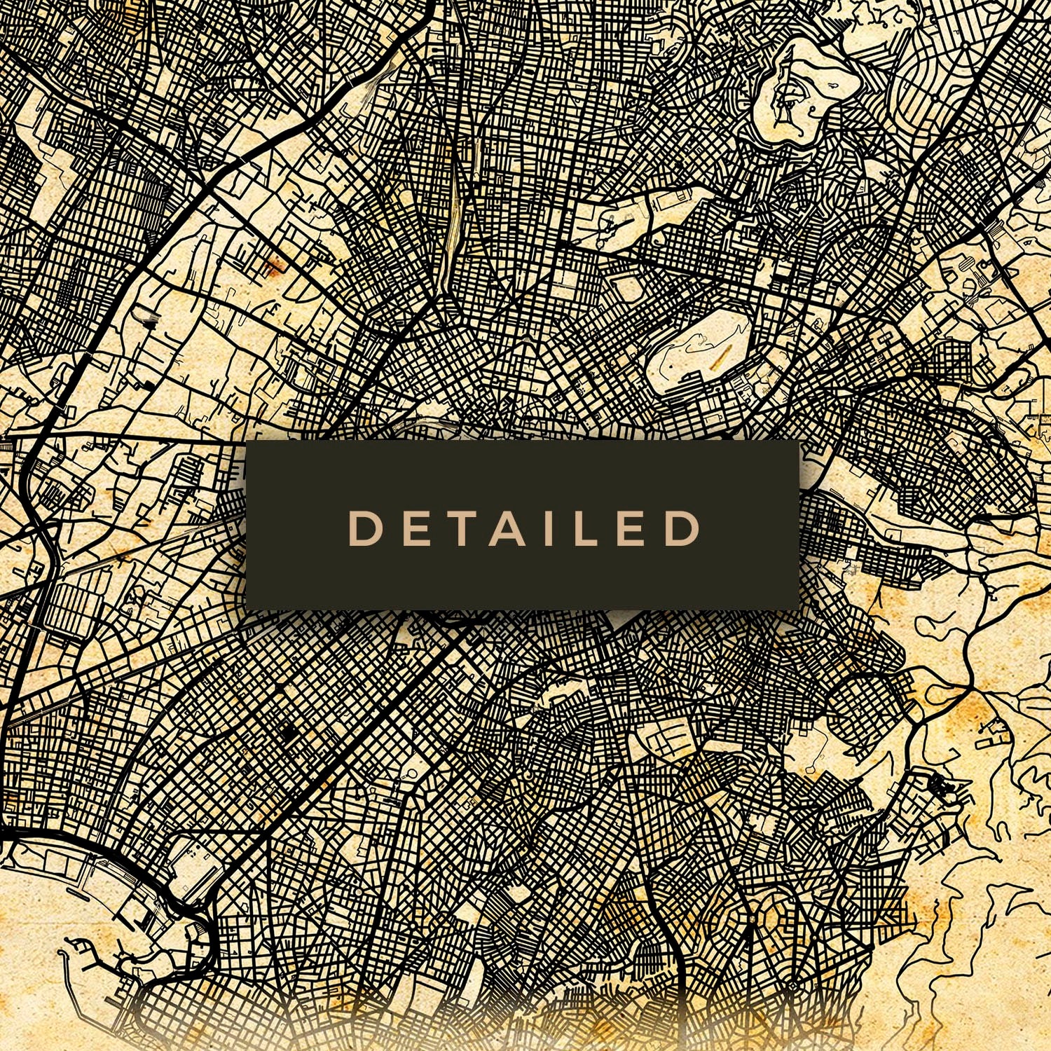 Athens Vintage Map Poster Wall Art City Artwork Print - Etsy