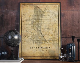 Santa Maria Map | Etsy