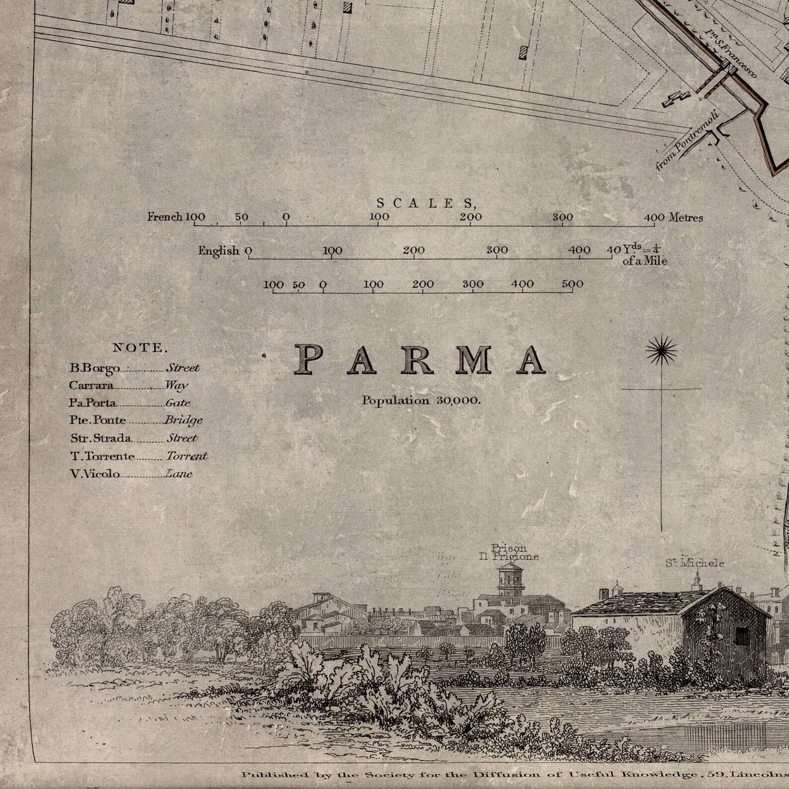 Parma Map Vintage Map of Parma Italy Vintage Wall Art Home | Etsy