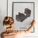 Zambia Vintage Style Map Print, Zambia Map Poster, Gift, Zambia Wall ...