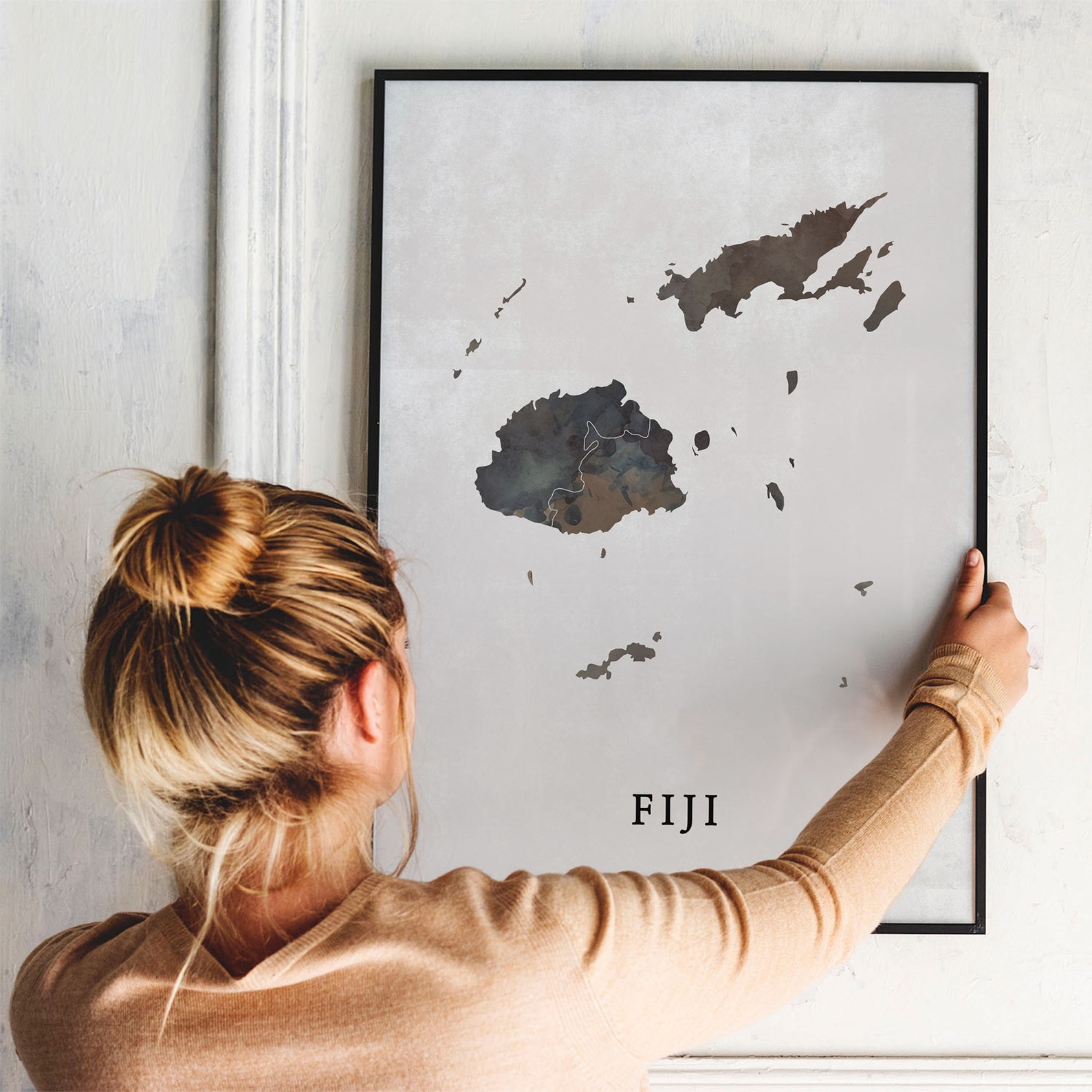 Fiji Vintage Style Map Print Fiji Map Poster Gift Fiji Wall - Etsy