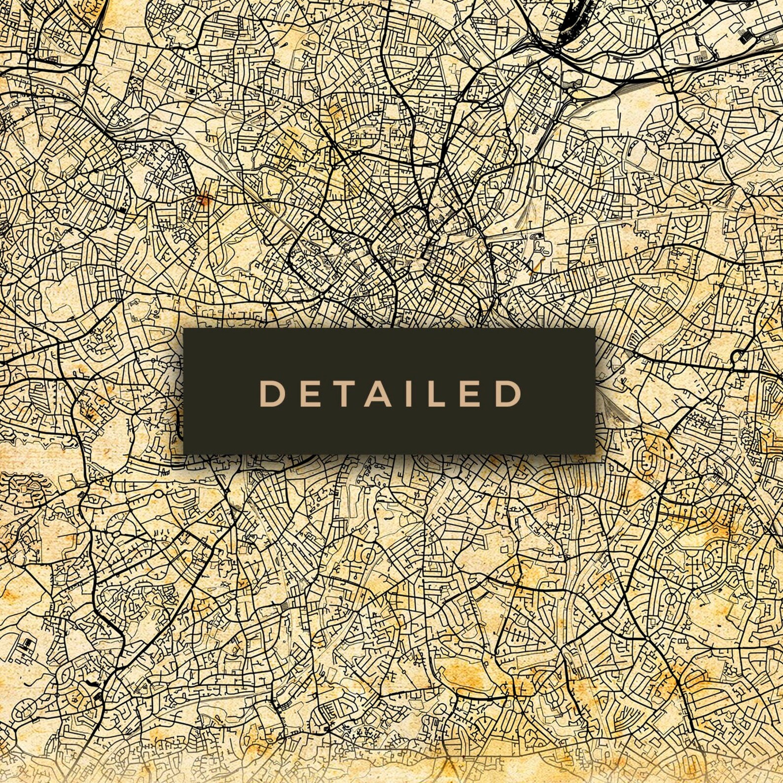 Birmingham Vintage Map Poster Wall Art City Artwork Print - Etsy