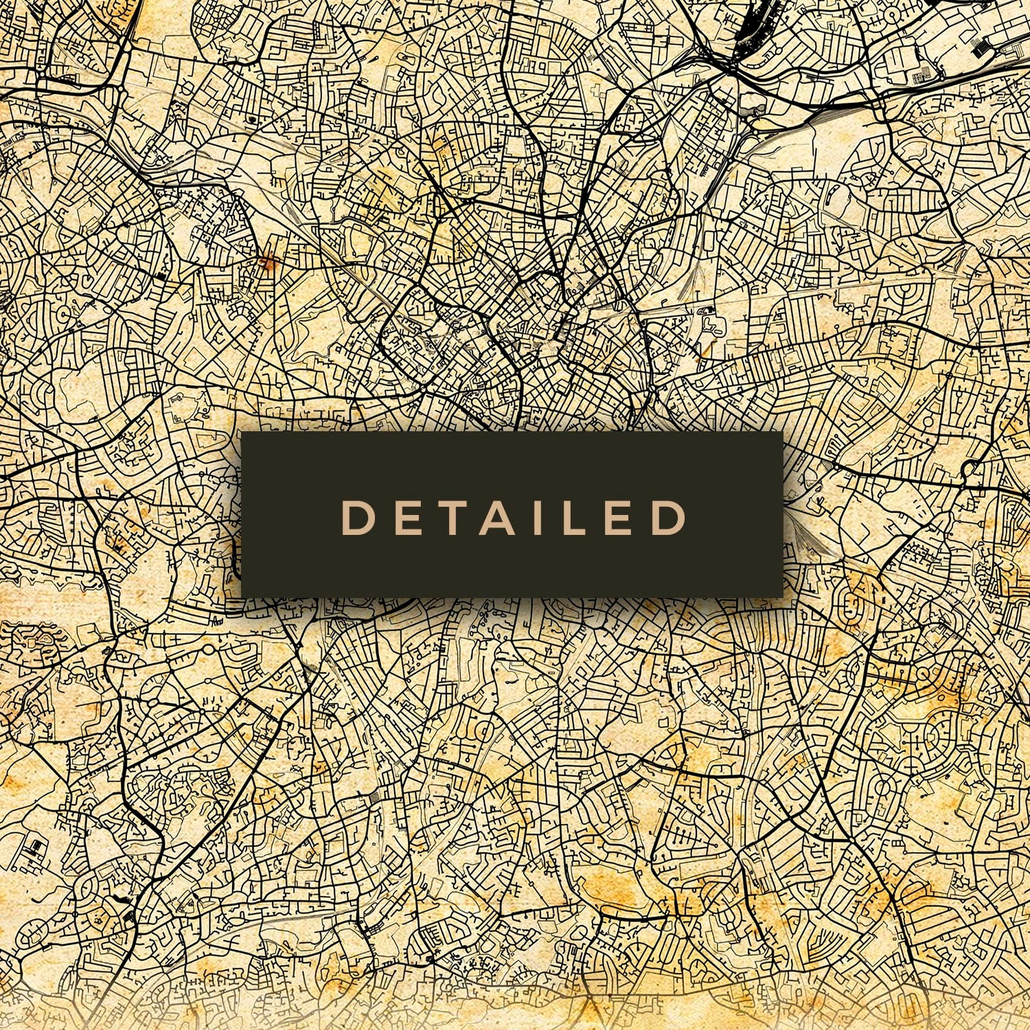 Birmingham Vintage Map Poster Wall Art City Artwork Print - Etsy