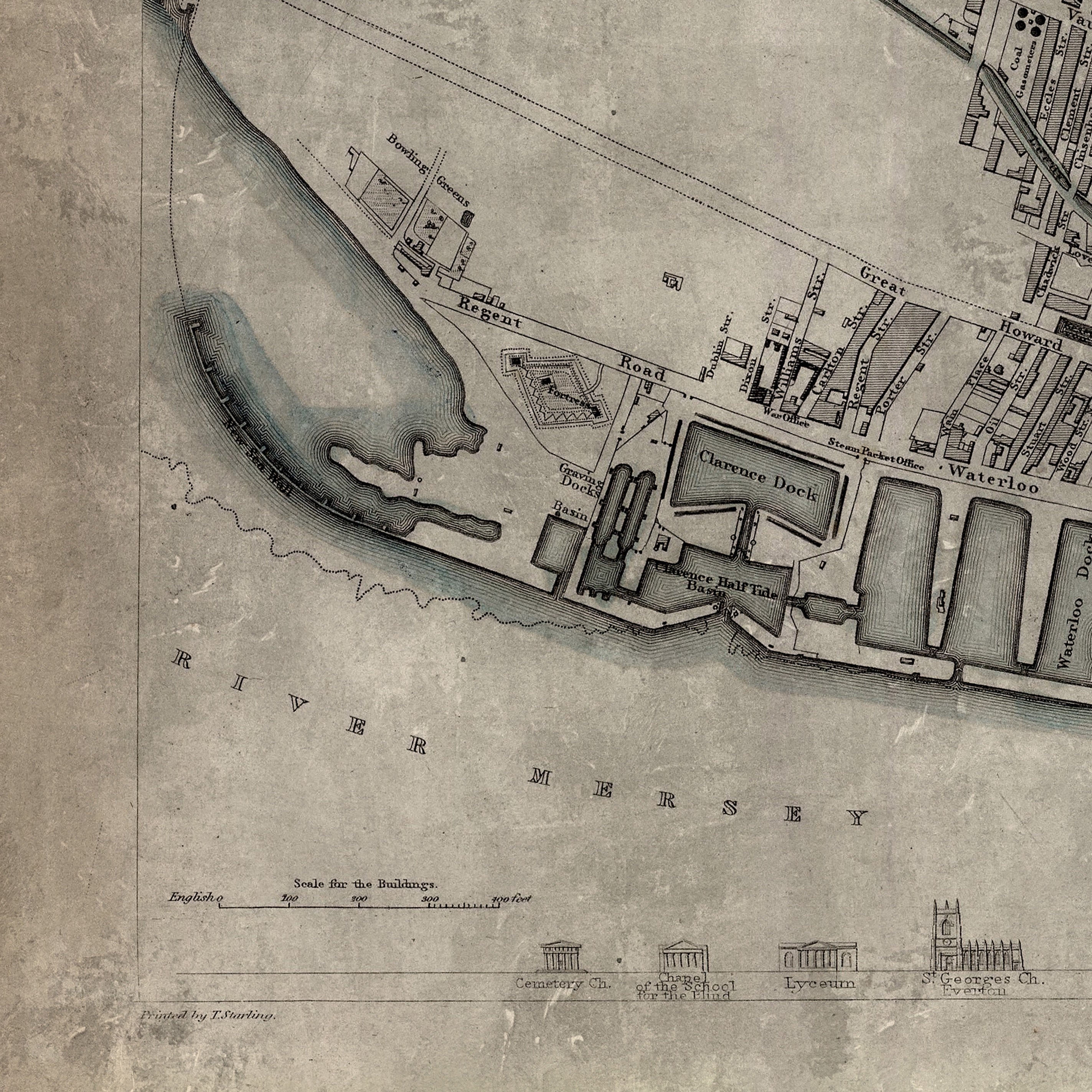 Liverpool Map Vintage Map of Liverpool England Vintage Wall | Etsy