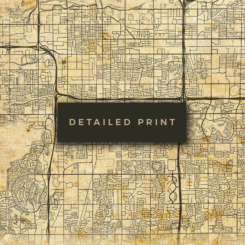 Tempe Vintage Map Poster Wall Art City Artwork Print | Etsy