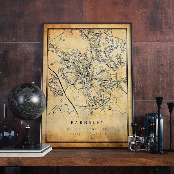 Barnsley Vintage Map - Etsy