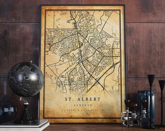 St. Albert Map Print Minimalistic Wall Art Poster City - Etsy