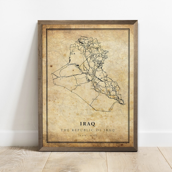 Iraq Map Art - Etsy