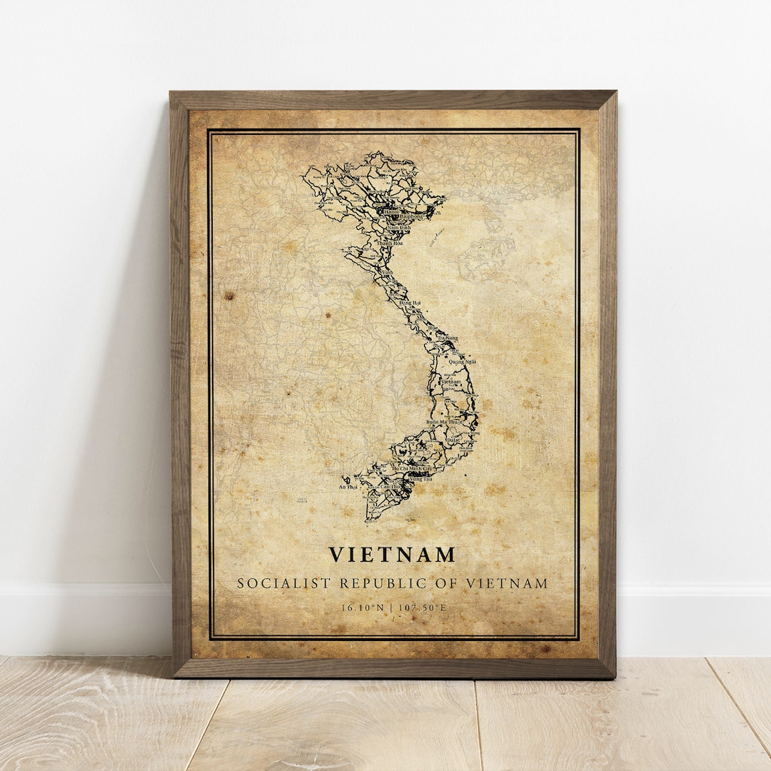 Vintage Vietnam Map Print: Country Road Wall Art - Etsy