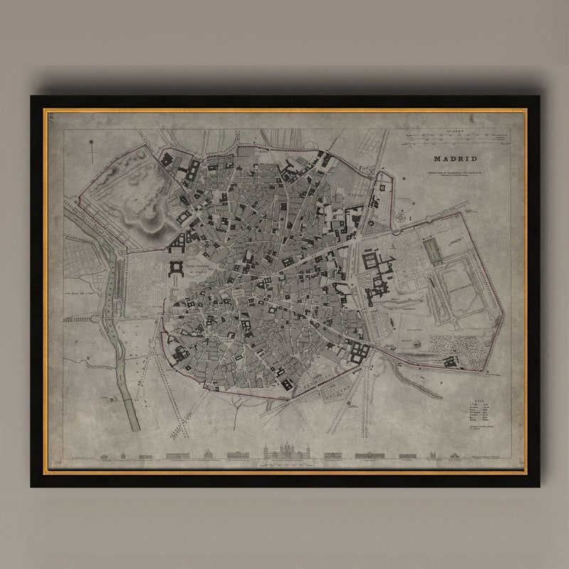Old Map of Madrid - Etsy