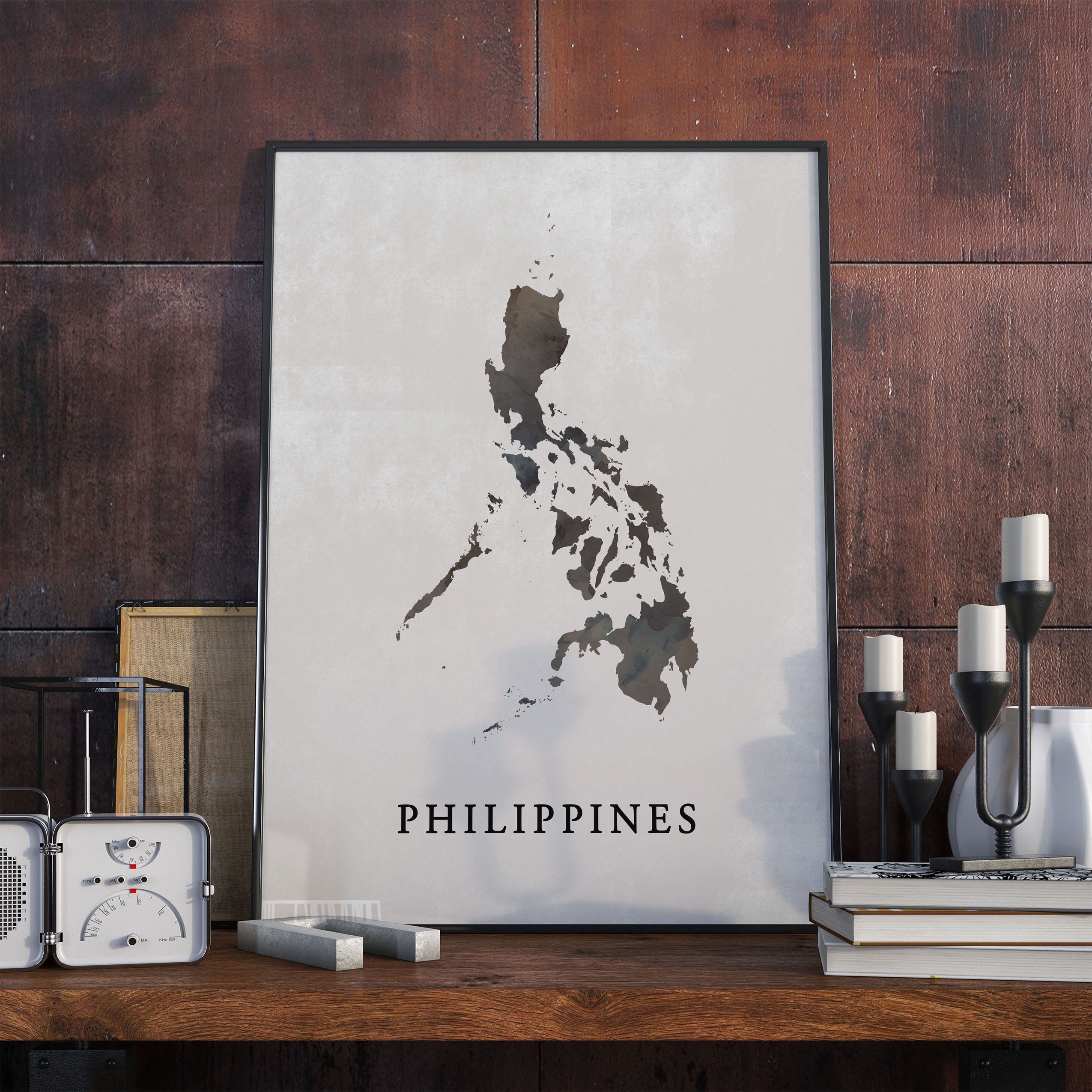 Philippines vintage style map print Philippines map poster | Etsy