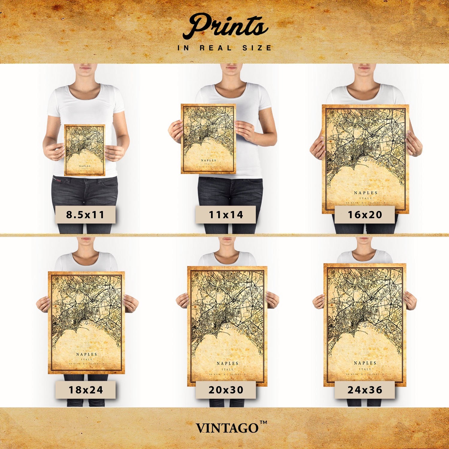 Naples Vintage Map Poster Wall Art City Artwork Print - Etsy