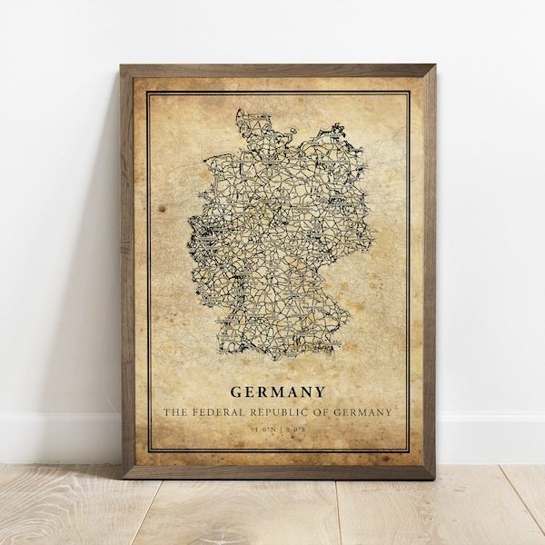 Vintage Germany Map - Etsy