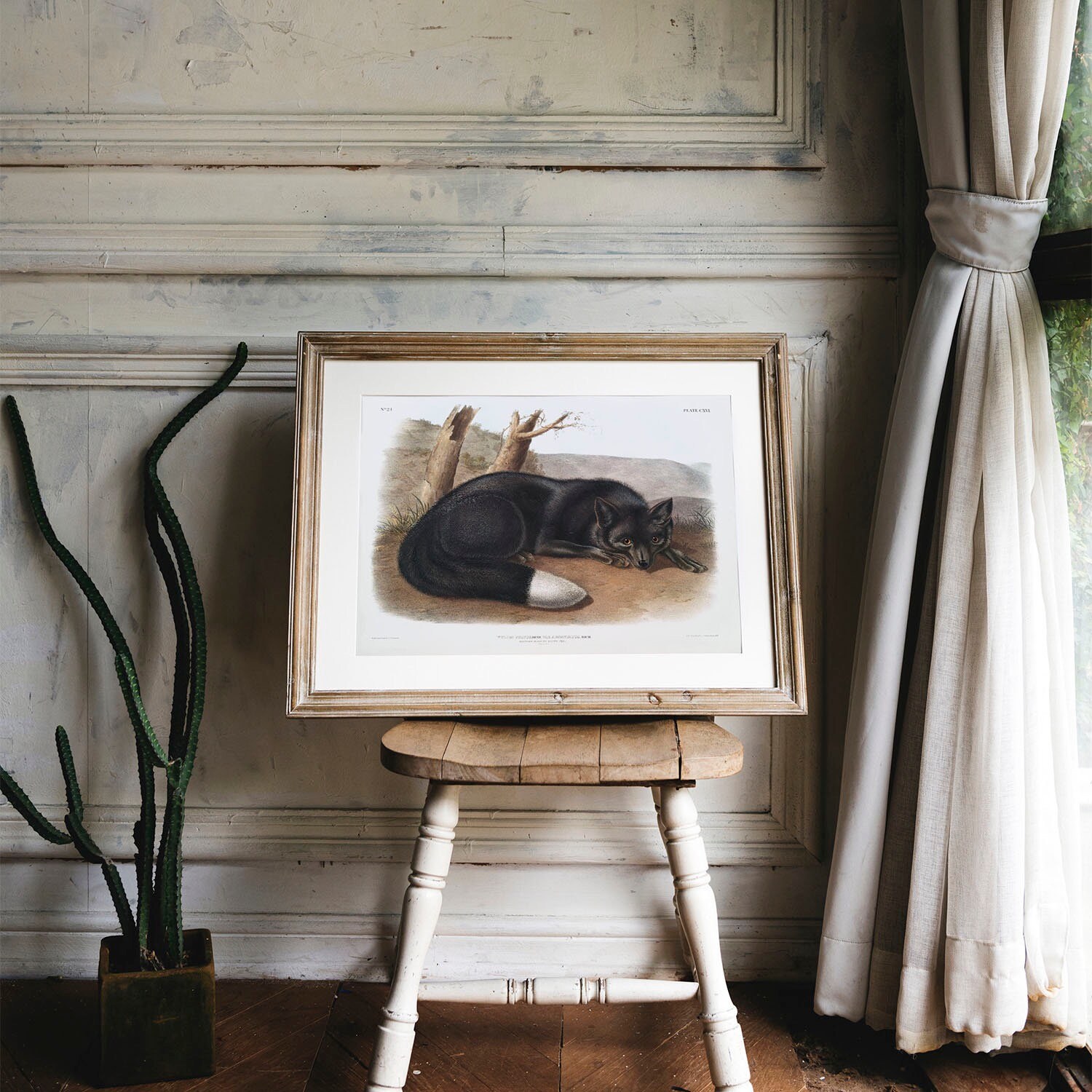 Fox Print Antique Animal Painting Vintage Drawing Poster - Etsy