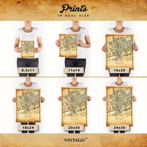 Whitby Vintage Map Poster Wall Art | City Artwork Print | Antique ...