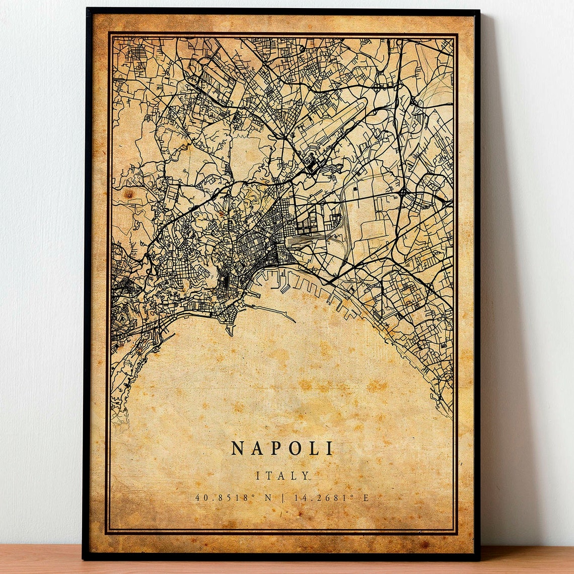 Napoli Vintage Map Poster Wall Art City Artwork Print | Etsy