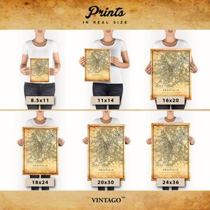 Sheffield Vintage Map Poster Wall Art | City Artwork Print | Antique ...