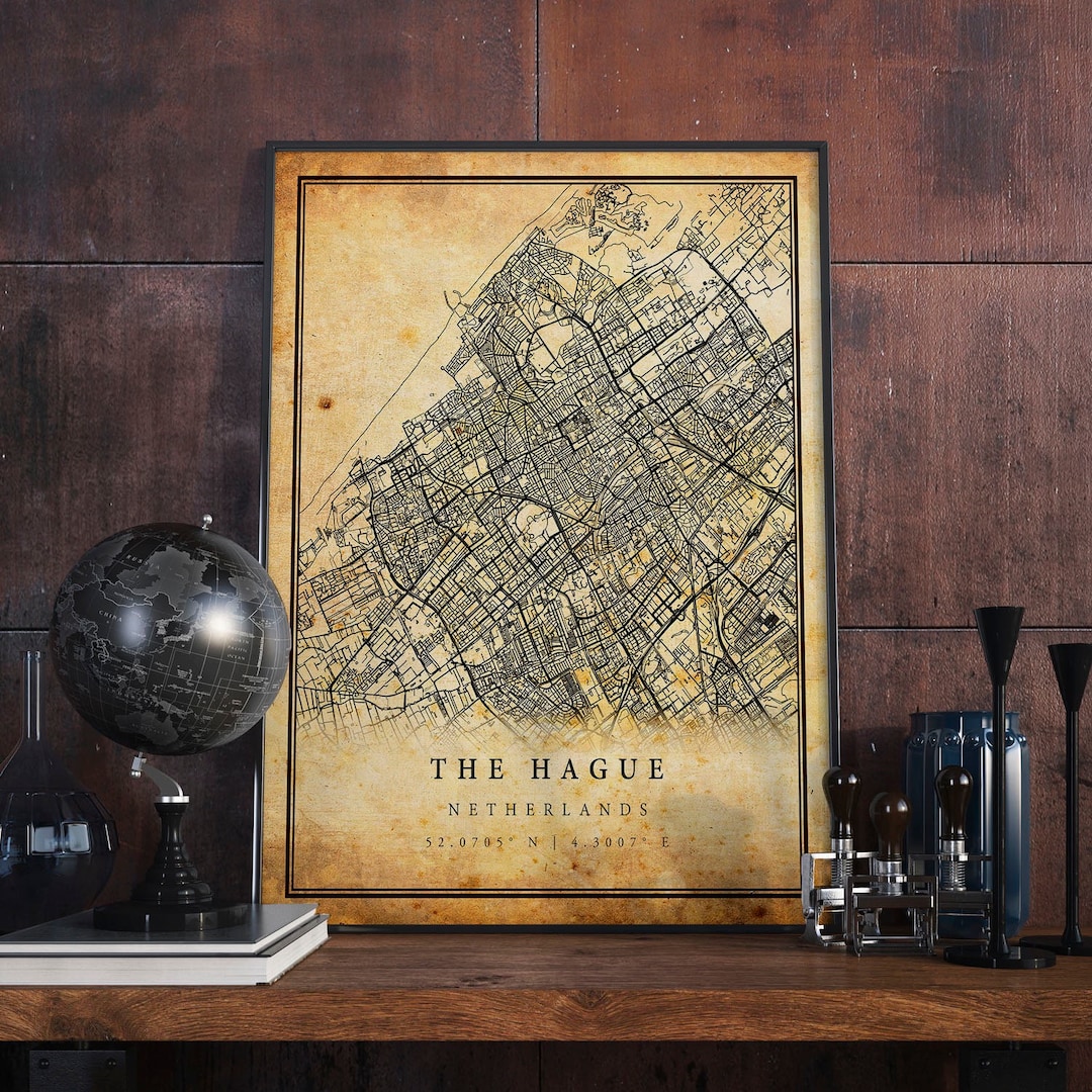 The Hague Map Print: Vintage Netherlands City Wall Art - Etsy