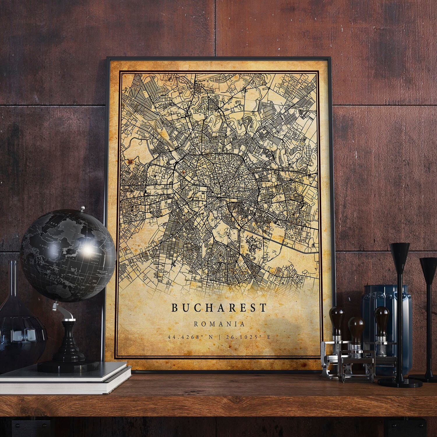Bucharest Vintage Map Poster Wall Art City Artwork Print - Etsy