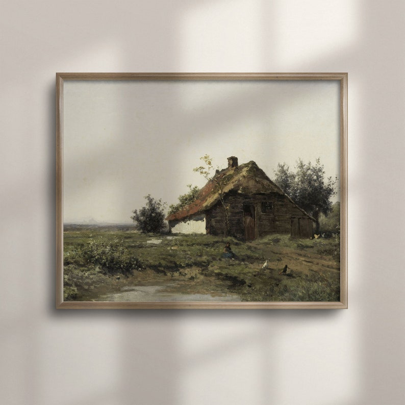 Rustic Barn Landscape Art: Vintage Farmhouse Oil Painting - Etsy