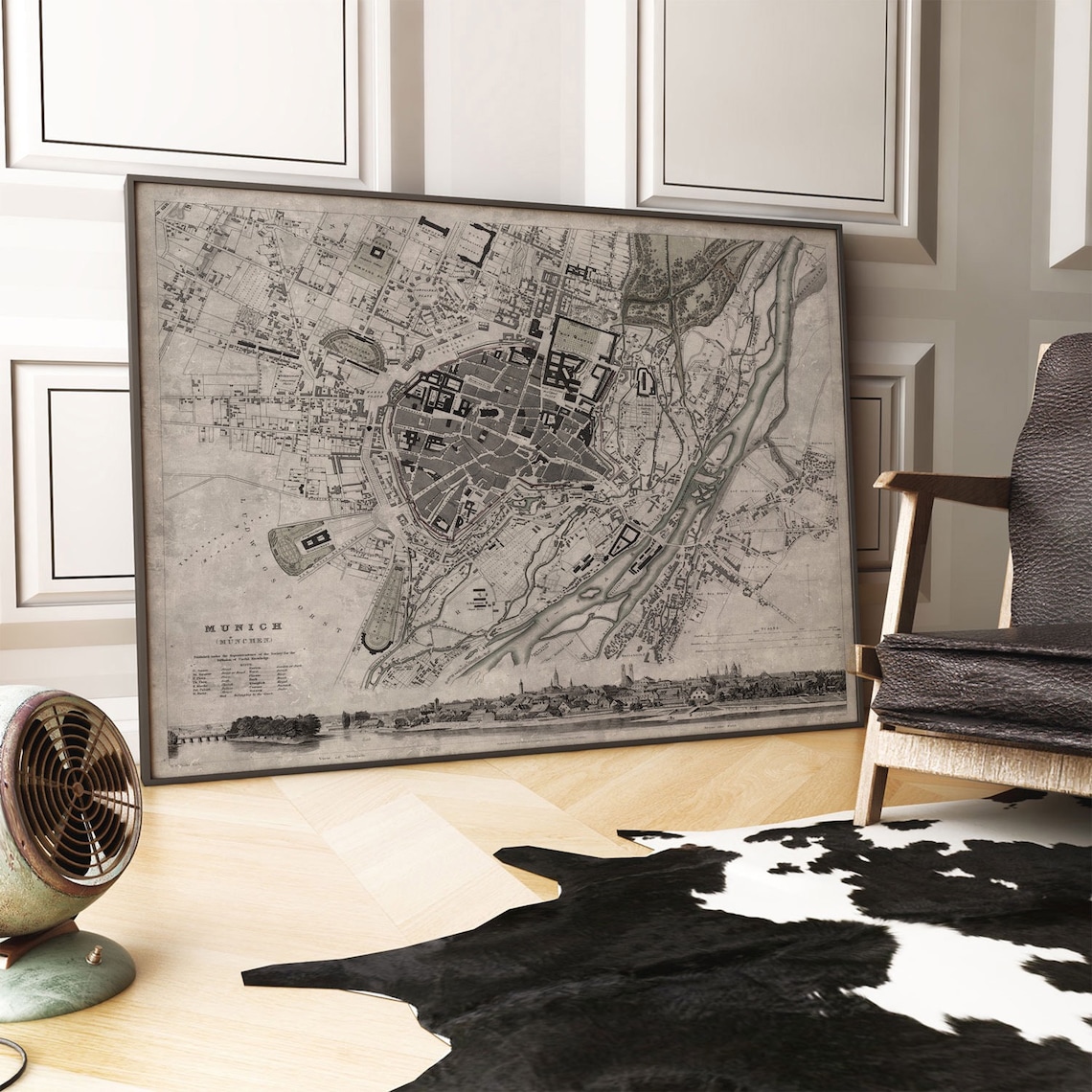 Munich Map Vintage Map of Munich Germany Vintage Wall Art - Etsy