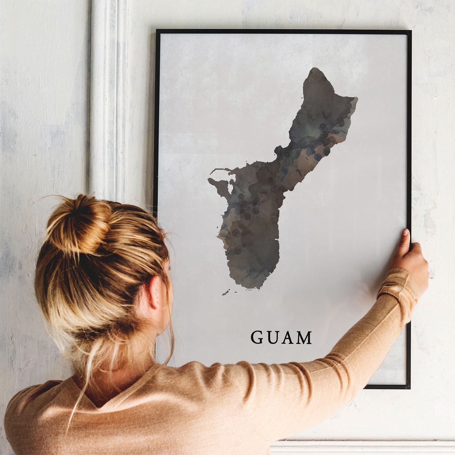 Guam Vintage Style Map Print Guam Map Poster Gift Guam Wall | Etsy