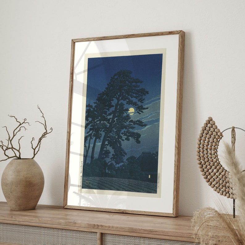 Kawase Hasui Full Moon Print: Magome Japanese Woodblock Art - Etsy