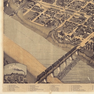 Map of Austin, Texas ... 1887. Vintage Restoration Hardware Home Deco ...