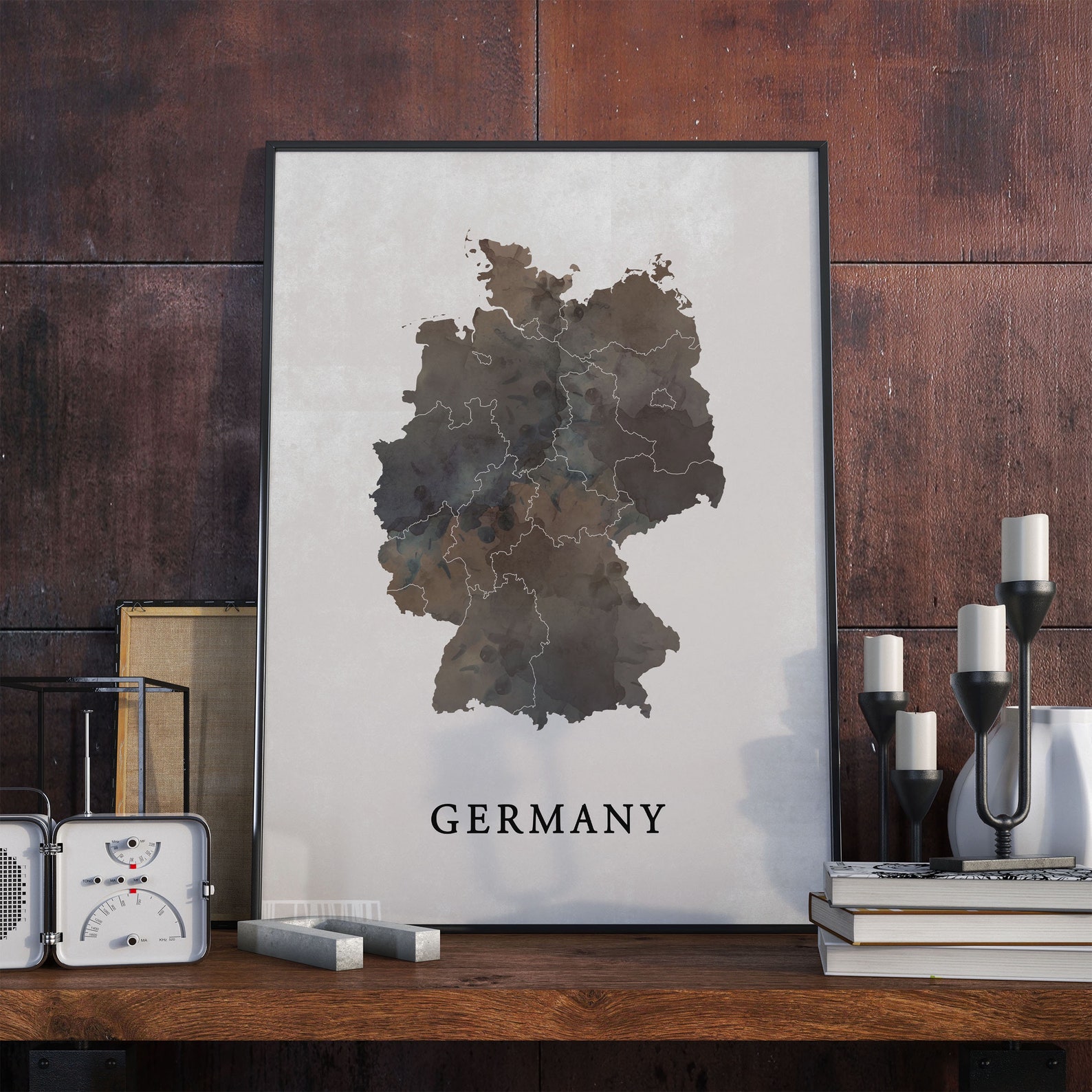 Germany Vintage Style Map Print Germany Map Poster Gift - Etsy