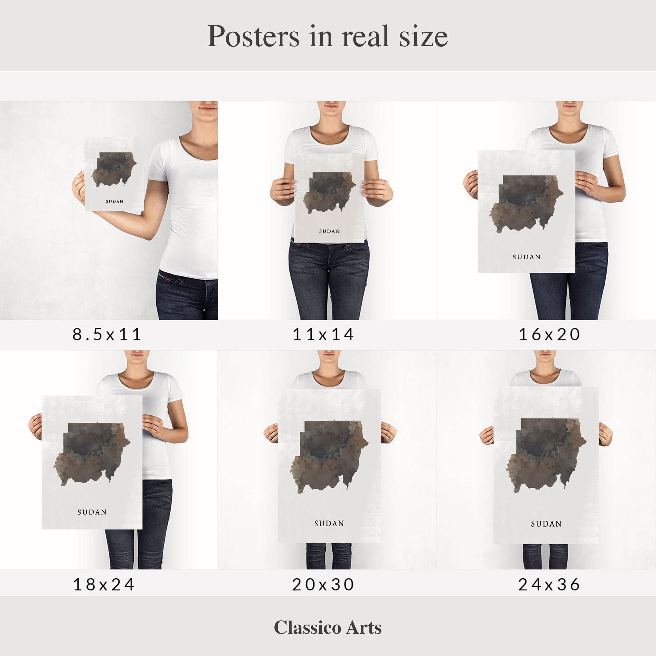 Sudan Vintage Style Map Print Sudan Map Poster Gift Sudan - Etsy