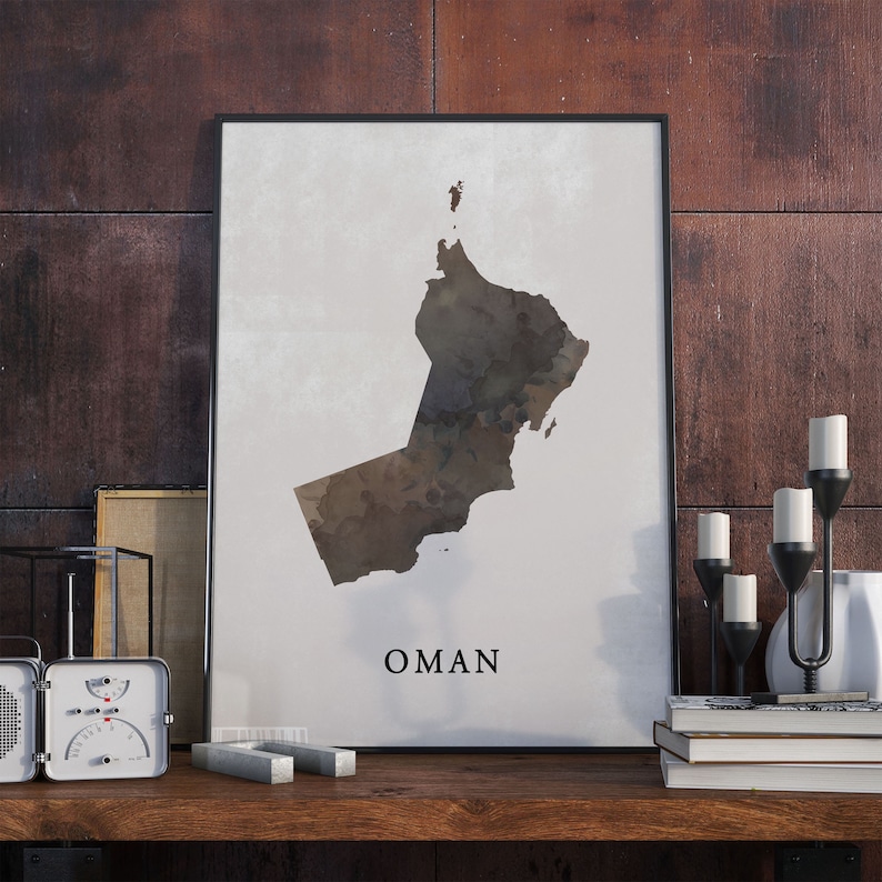 Oman Vintage Style Map Print Oman Map Poster Gift Oman Wall - Etsy